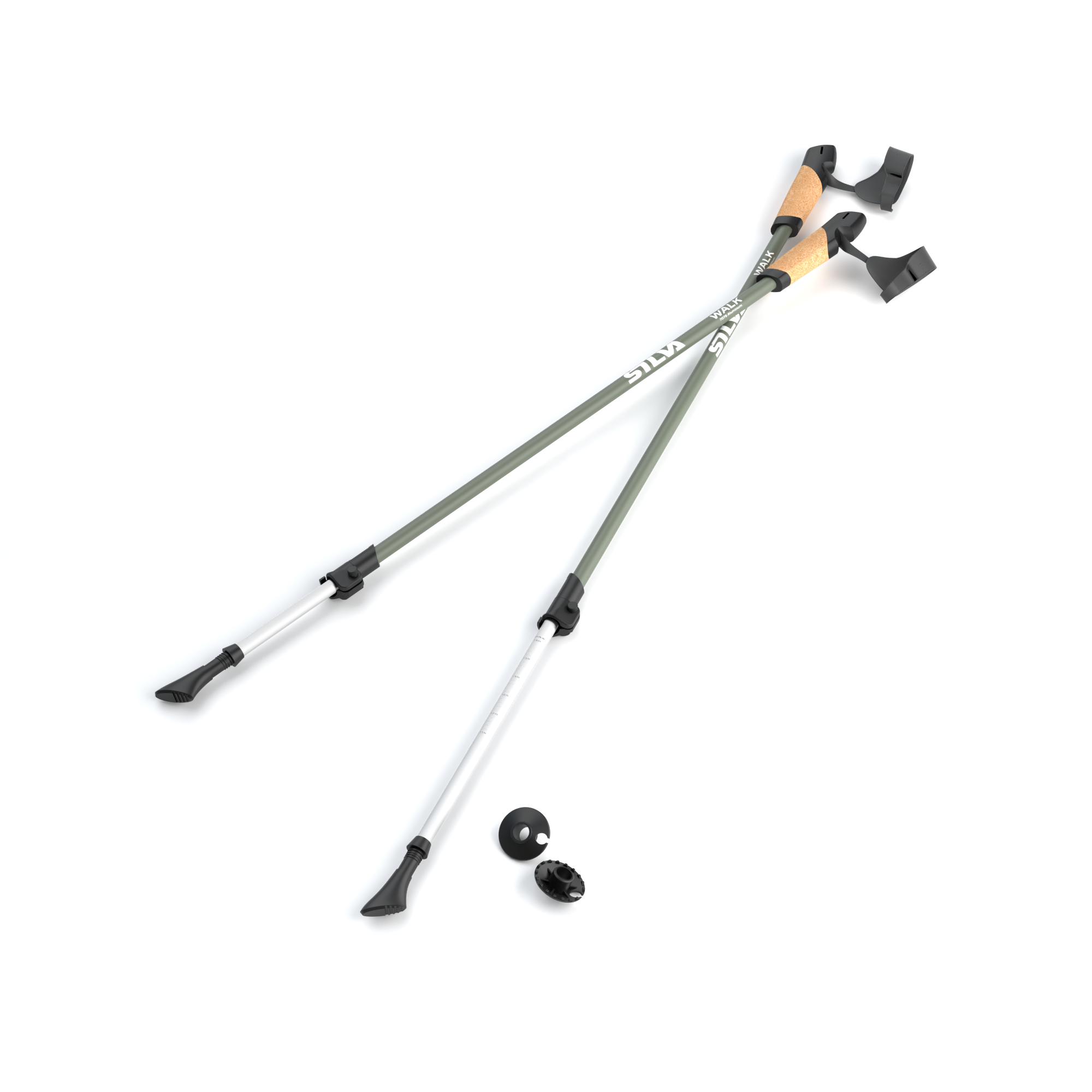 Silva Walking poles - 7075 Aluminium - Cork - Green
